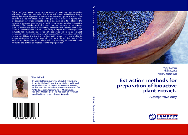 (PDF) Extraction methods for preparation of bioactive plant extracts: A comparative study