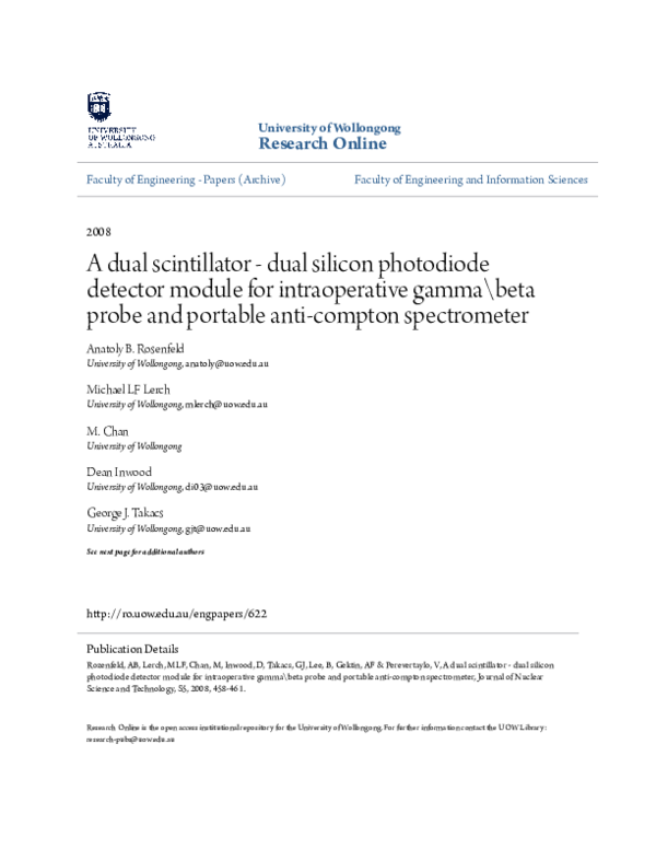 (PDF) A dual scintillator-dual silicon photodiode detector module for ...