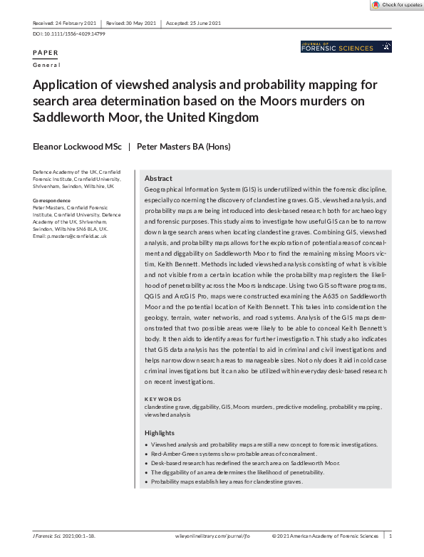 (PDF) Application of viewshed analysis and probability mapping for search area determination ...