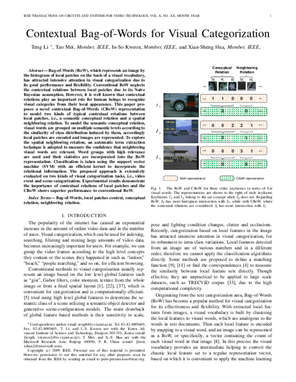 (PDF) Contextual Bag-of-Words for Visual Categorization