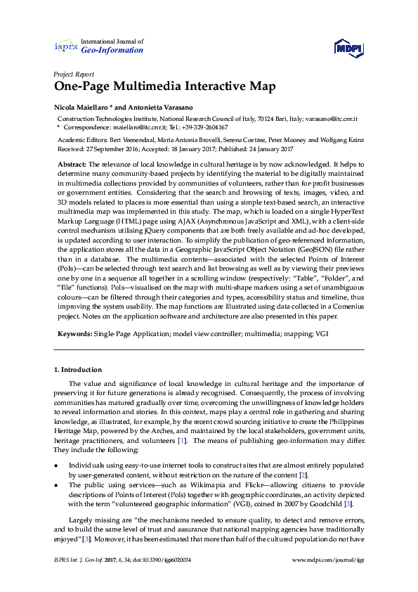 (PDF) One-Page Multimedia Interactive Map