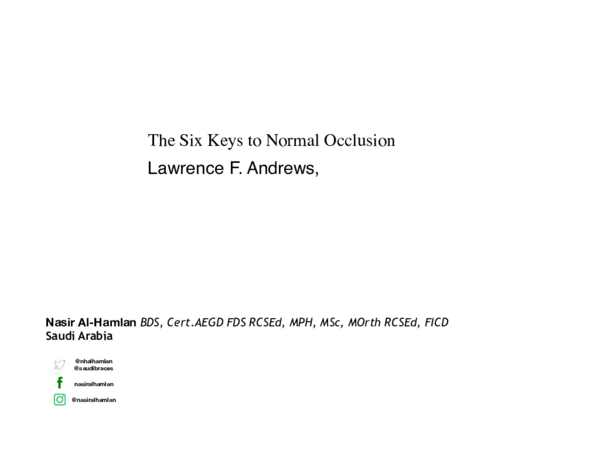 (PDF) Andrews' Six Keys to Normal Occlusion