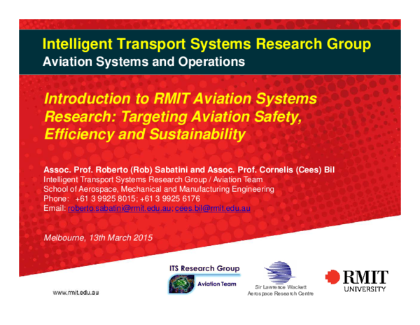 (PDF) Introduction to RMIT Aviation Systems Research: Targeting ...