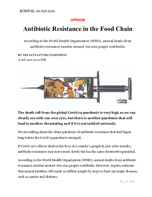 (DOC) Antibiotic Resistance in the Food Chain