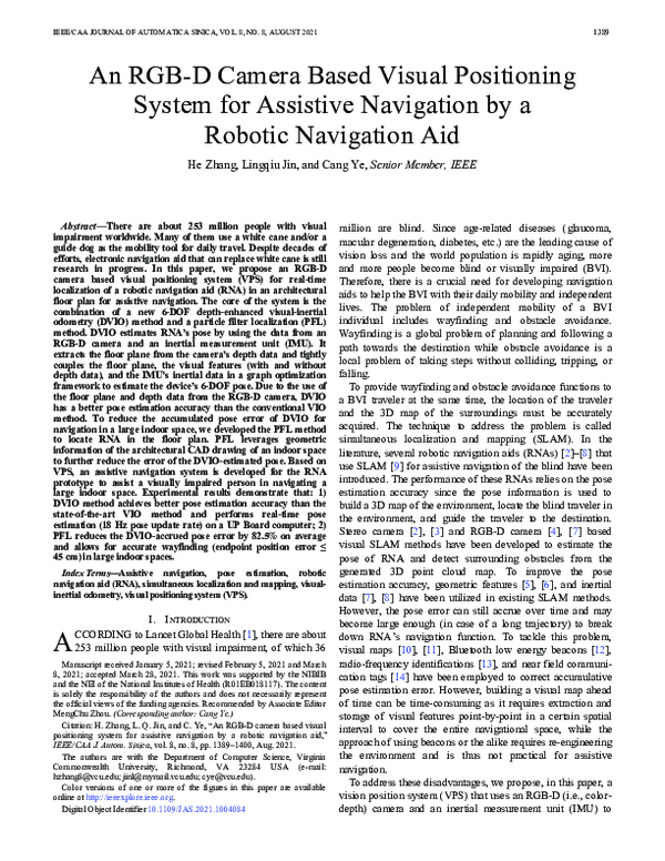 (PDF) An RGB-D Camera Based Visual Positioning System for Assistive ...
