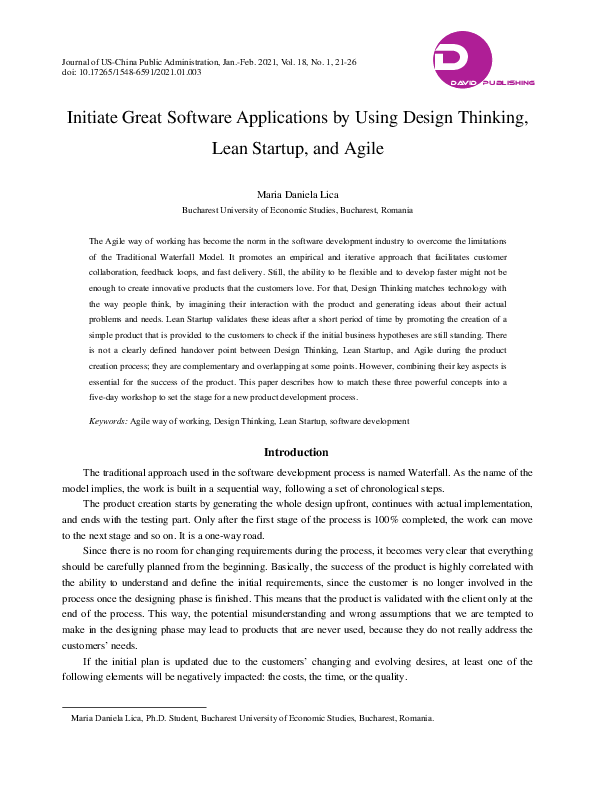 (PDF) Initiate Great Software Applications by Using Design Thinking ...