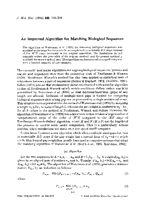 (PDF) An improved algorithm for matching biological sequences