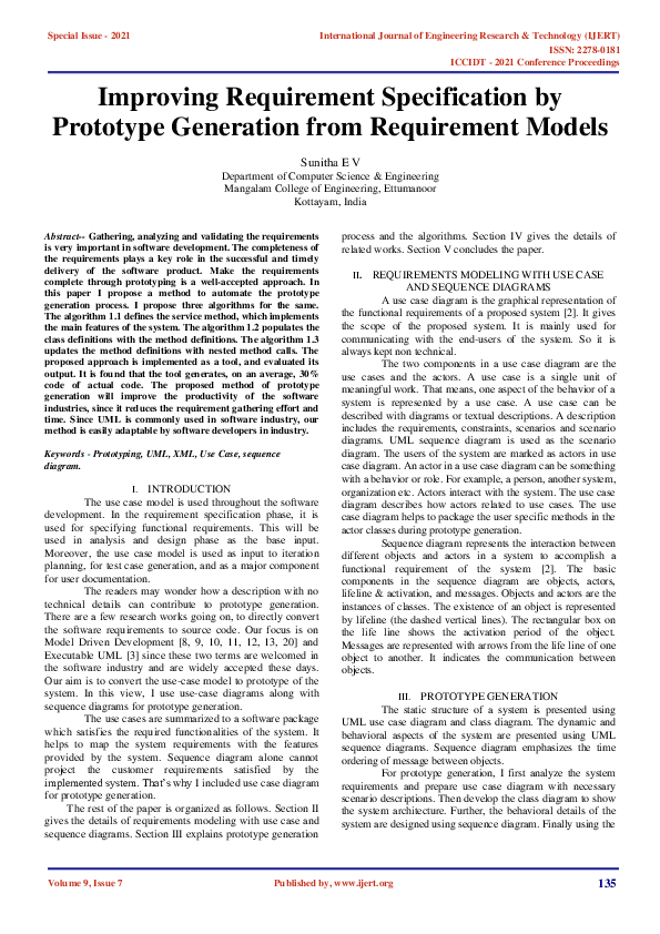 (PDF) IJERT-Improving Requirement Specification by Prototype Generation ...