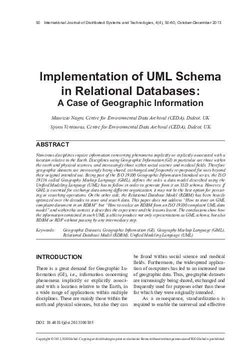 (PDF) Implementation of UML Schema in Relational Databases