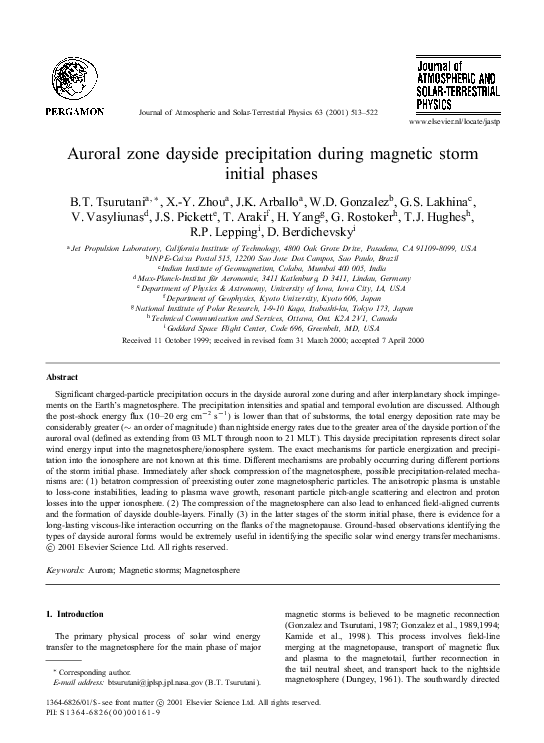 (PDF) Auroral zone dayside precipitation during magnetic storm initial phases