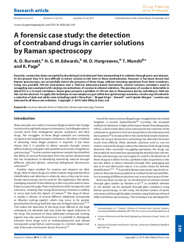 (PDF) A forensic case study: the detection of contraband drugs in ...