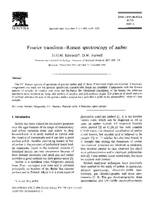 (PDF) Fourier transform-Raman spectroscopy of amber