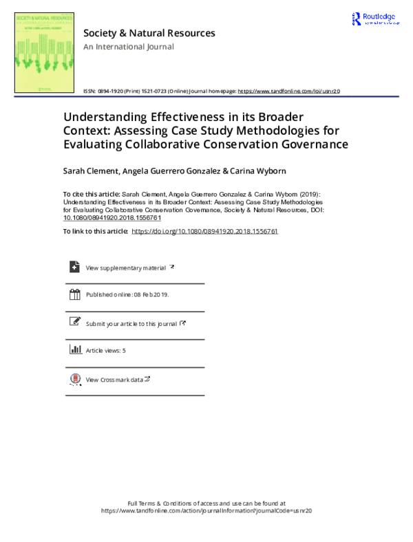 (PDF) Understanding Effectiveness in its Broader Context: Assessing ...