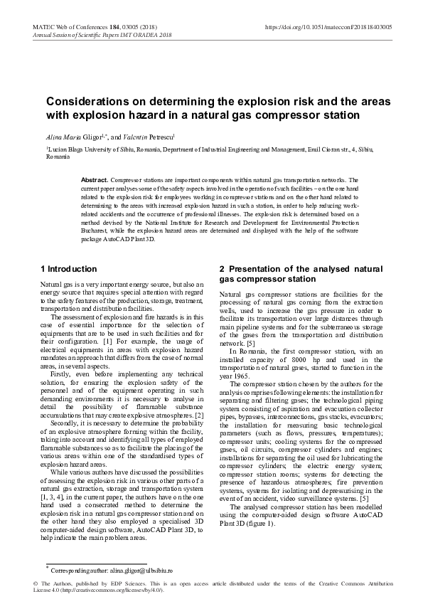 (PDF) Considerations on determining the explosion risk and the areas ...