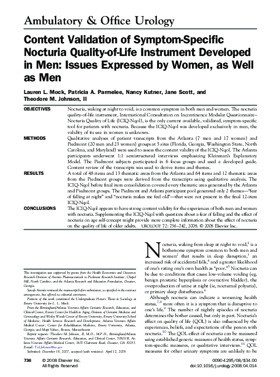 (PDF) Development and validation of a quality-of-life measure for men ...