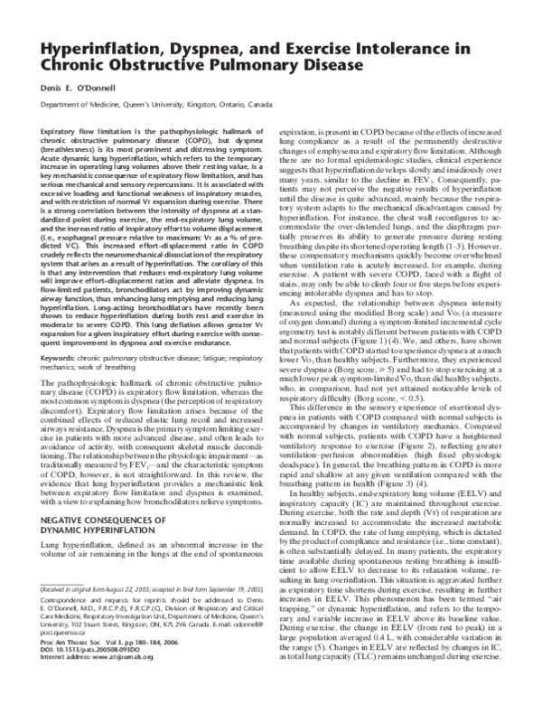 (PDF) Hyperinflation, dyspnea, and exercise intolerance in chronic ...