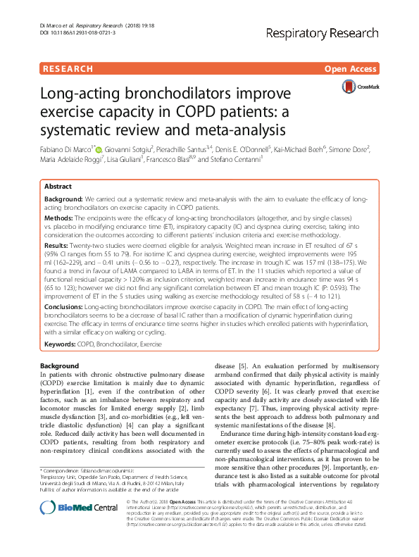 (PDF) Long-acting bronchodilators improve exercise capacity in COPD ...