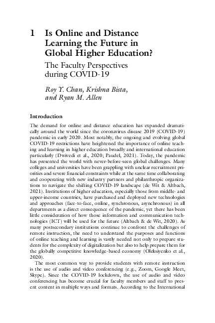 (PDF) Is Online and Distance Learning the Future in Global Higher ...