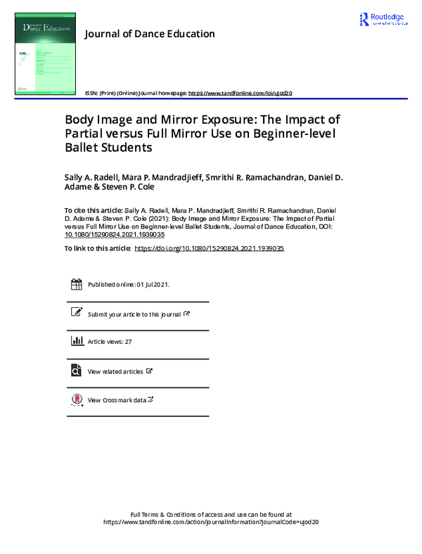 (PDF) Body Image and Mirror Exposure: The Impact of Partial Versus Full ...