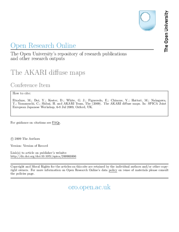 (PDF) The AKARI Diffuse Maps