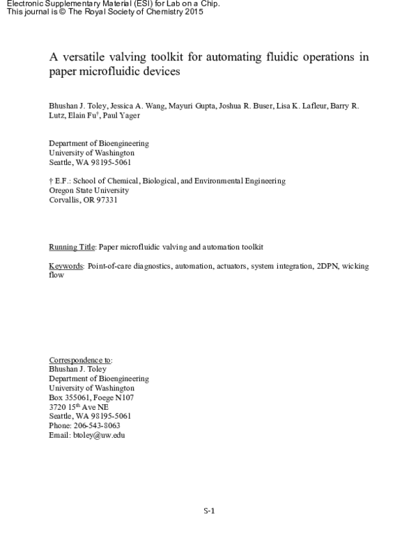 (PDF) A versatile valving toolkit for automating fluidic operations in ...