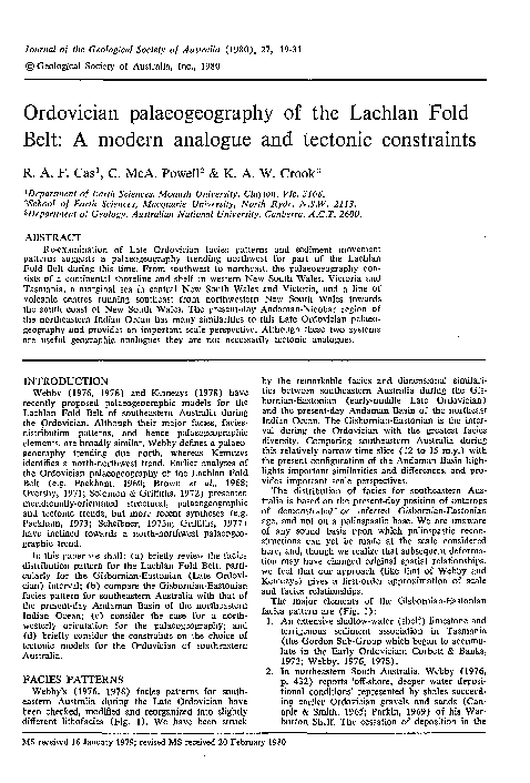 (PDF) Ordovician palaeogeography of the Lachlan Fold Belt: A modern ...