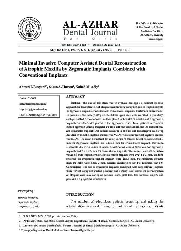 (PDF) Minimal Invasive Computer Assisted Dental Reconstruction of ...