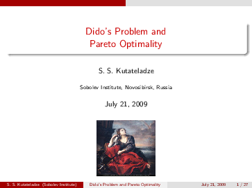 (PDF) Dido’s Problem and Pareto Optimality