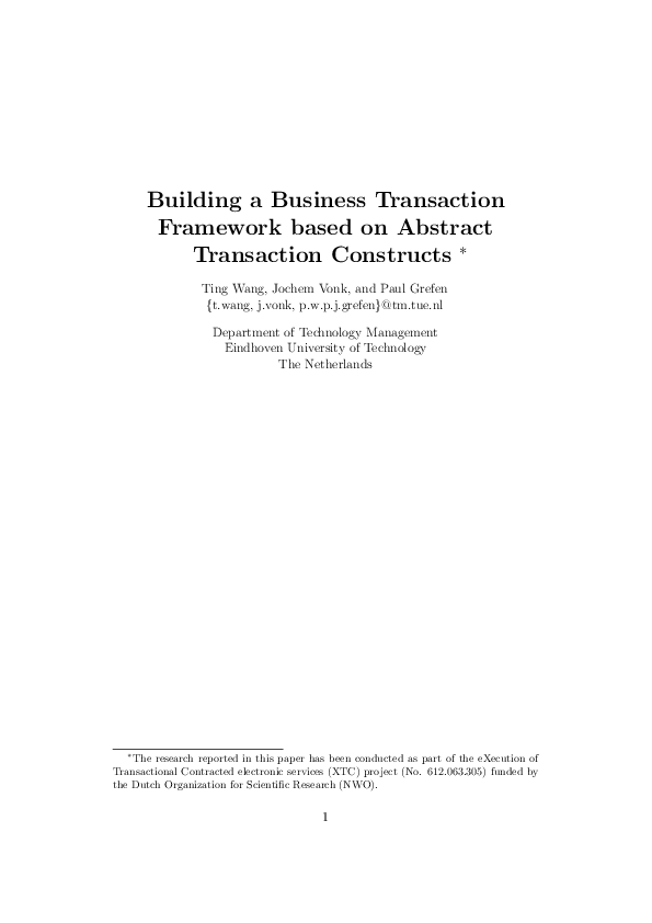 (PDF) Building a Business Transaction Framework based on Abstract ...