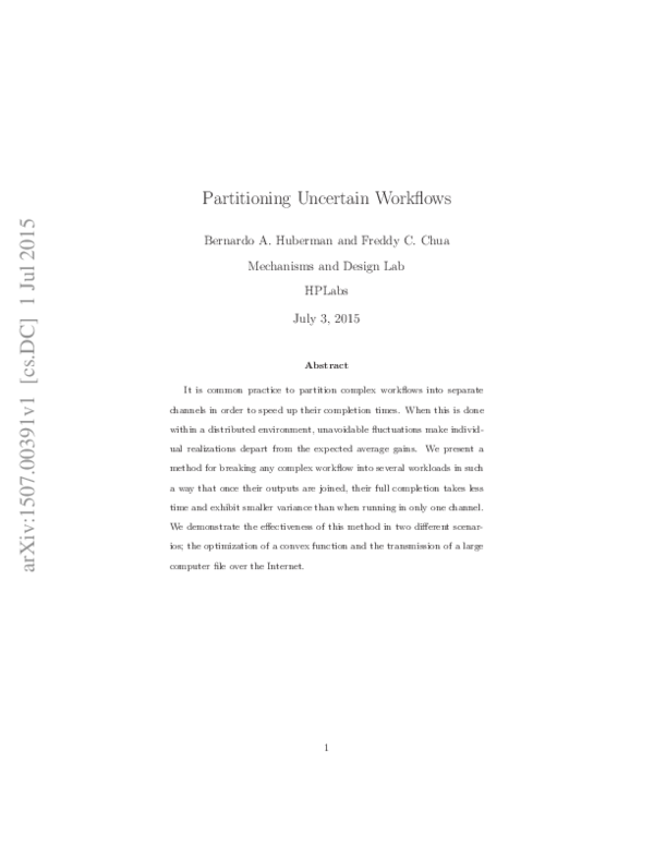 (PDF) Partitioning Uncertain Workflows