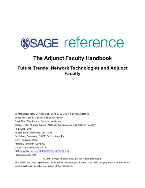 (PDF) The Adjunct Faculty Handbook