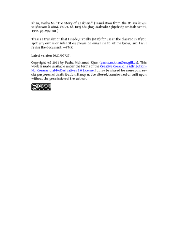 (PDF) The Story of Raskhan