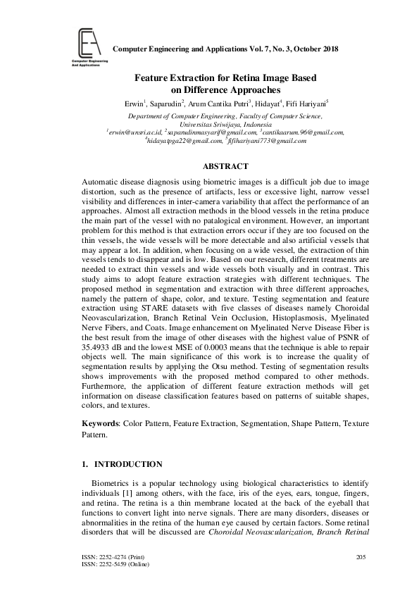 (PDF) Feature Extraction for Retina Image Based on Difference ... (PDF) Feature Extraction for Retina Image Based on Difference ...