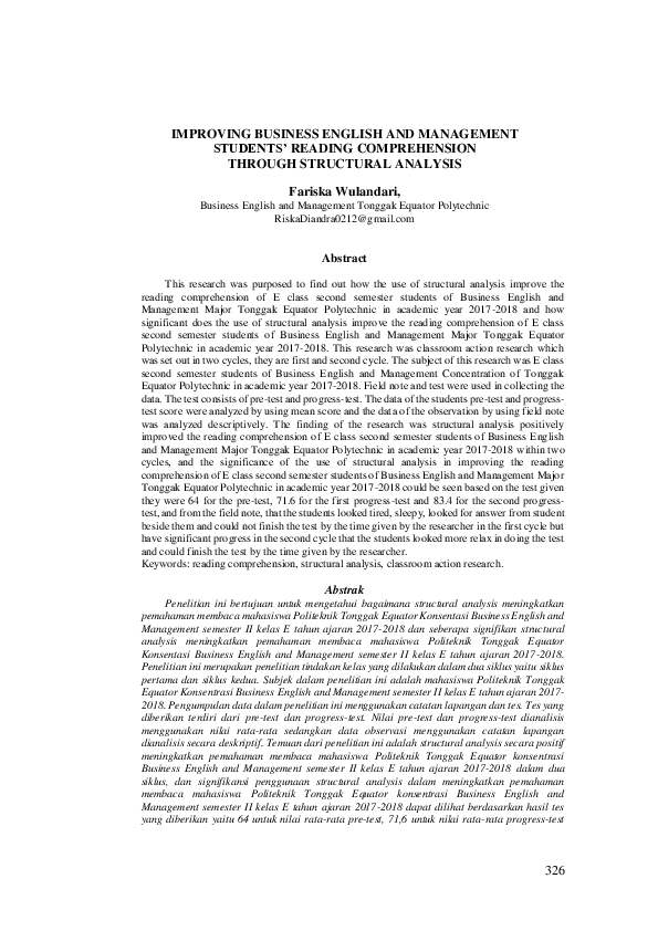 (PDF) Improving Business English and Management Students’ Reading ...