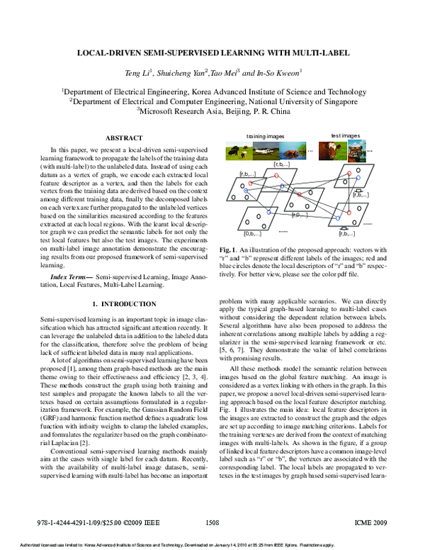 (PDF) Local-driven semi-supervised learning with multi-label