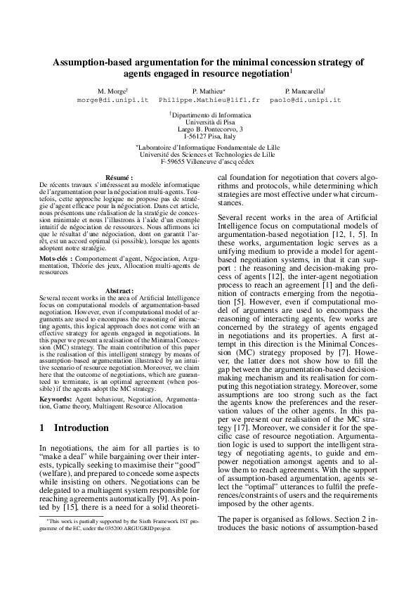 (PDF) Assumption-Based Argumentation for the Minimal Concession Strategy
