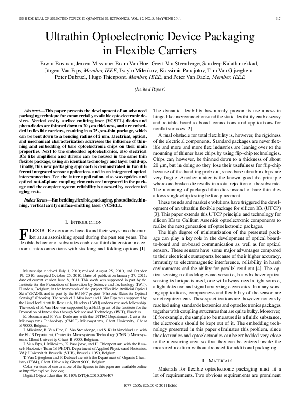 (PDF) Ultrathin Optoelectronic Device Packaging in Flexible Carriers