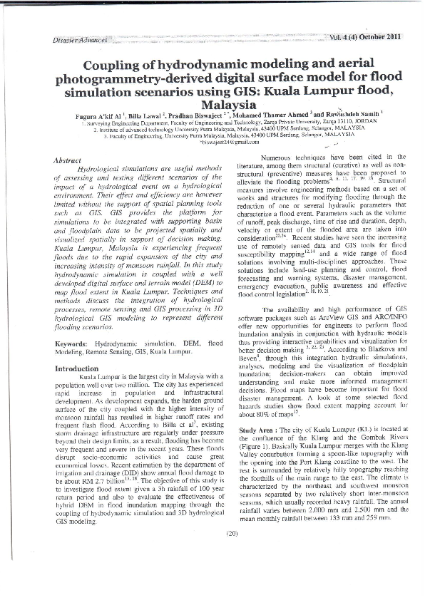 Pdf Coupling Of Hydrodynamic Modeling And Aerial Photogrammetry