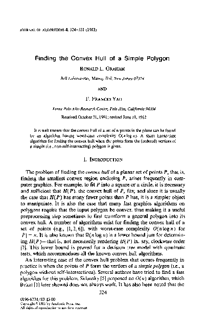 (PDF) Finding the convex hull of a simple polygon
