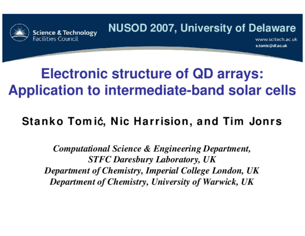 (PDF) Electronic structure of QD arrays: application to intermediate ...