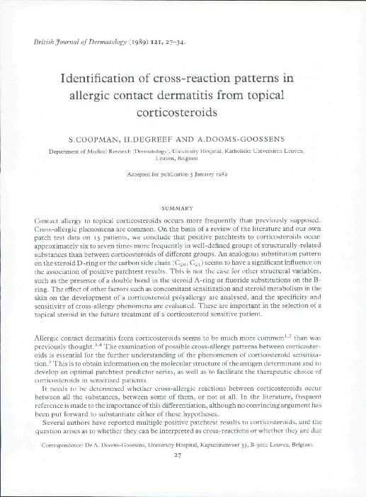 (PDF) Identification of cross-reaction patterns in allergic contact ...