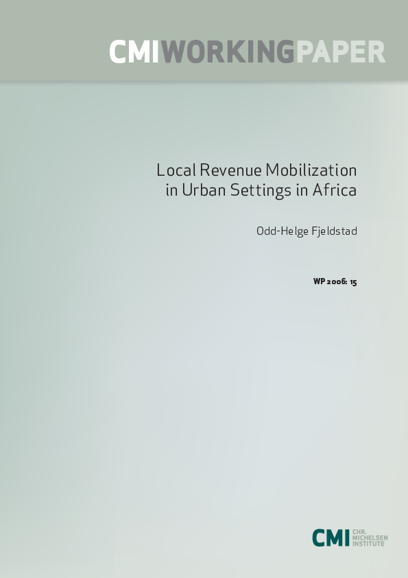 (PDF) Local Revenue Mobilization in Urban Settings in Africa