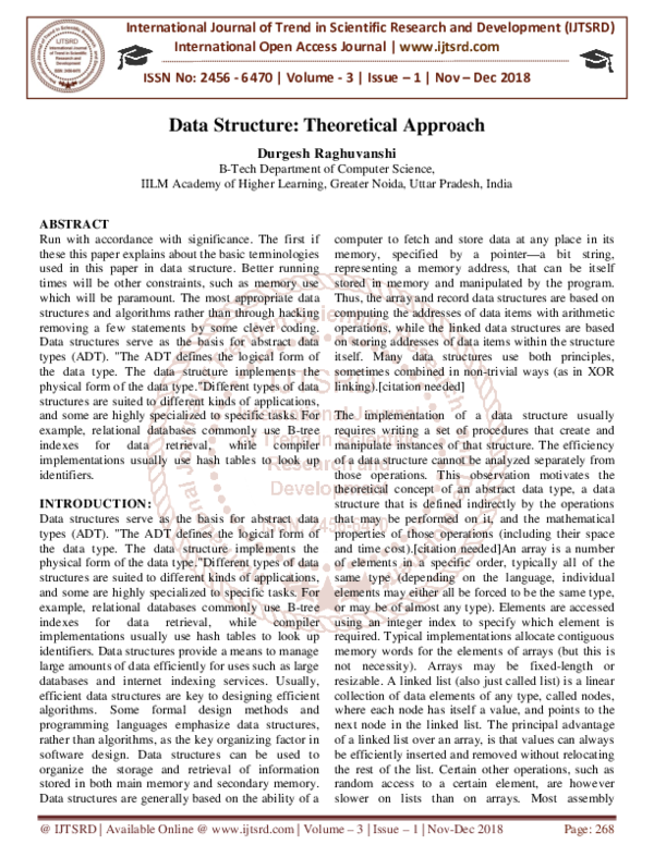 (PDF) Data Structure: Theoretical Approach