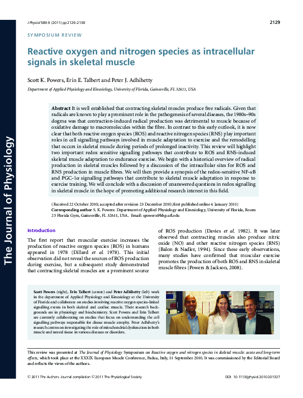 (PDF) Reactive oxygen and nitrogen species as intracellular signals in ...