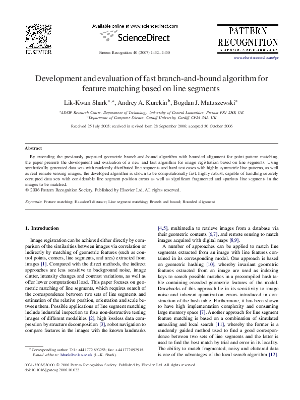 Pdf Development And Evaluation Of Fast Branch And Bound Algorithm For