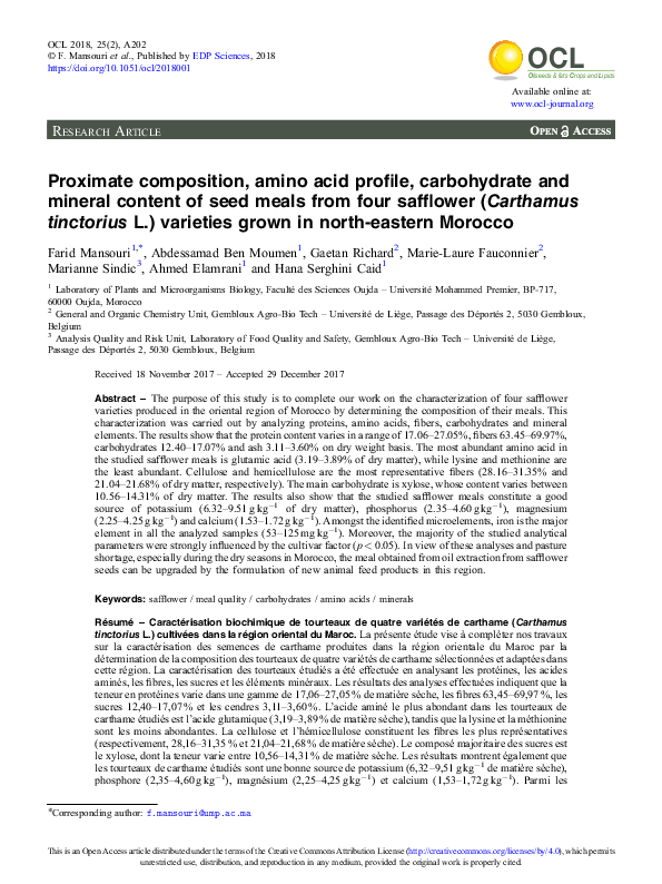 (PDF) Proximate composition, amino acid profile, carbohydrate and ...