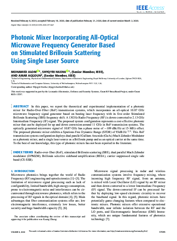 Pdf Integrated Microwave Photonic Signal Generation System Based On