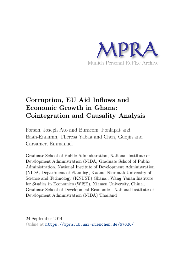 (PDF) Corruption, EU Aid Inflows and Economic Growth in Ghana ...