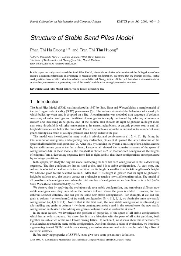 (PDF) Structure of Stable Sand Piles Model | Duong Tran Minh - Academia.edu