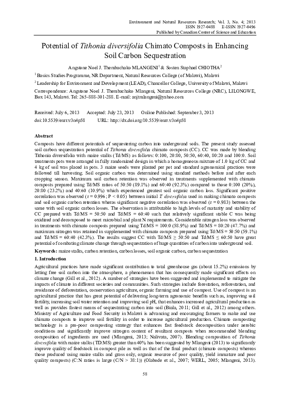 (PDF) Potential of Tithonia diversifolia Chimato Composts in Enhancing ...